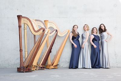 Booking agent for Girls & Harps - Harp Quartet | Contraband Events